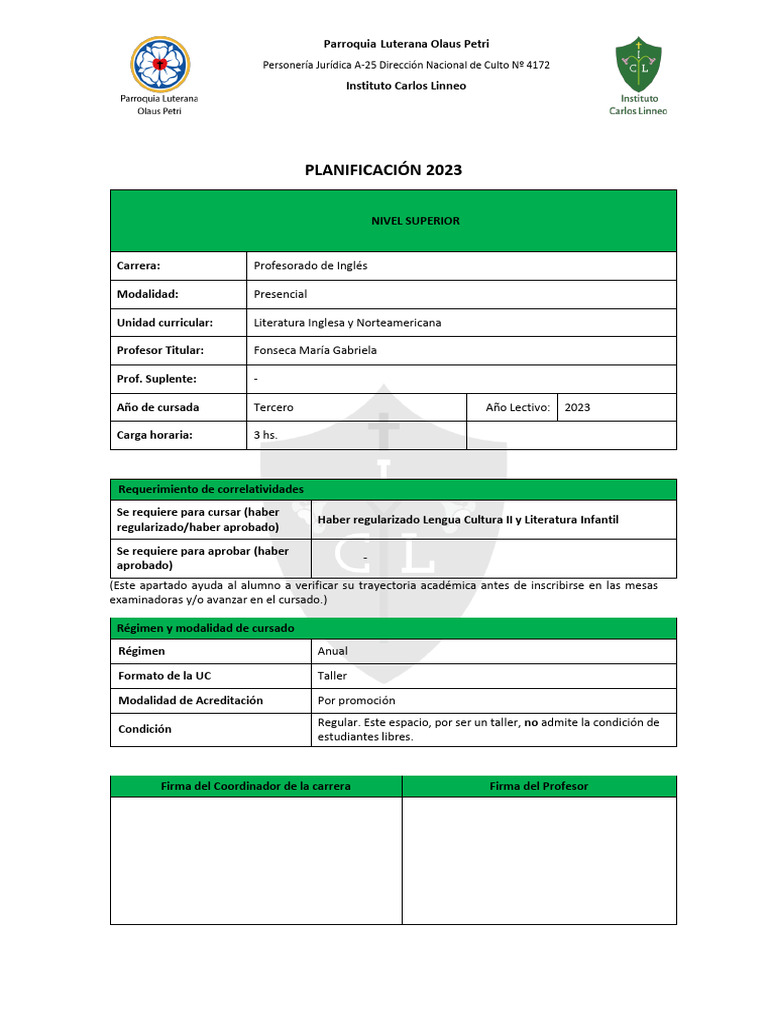 Modelo de Planificacion-2023 - Liting | PDF | Maestros | Literatura infantil