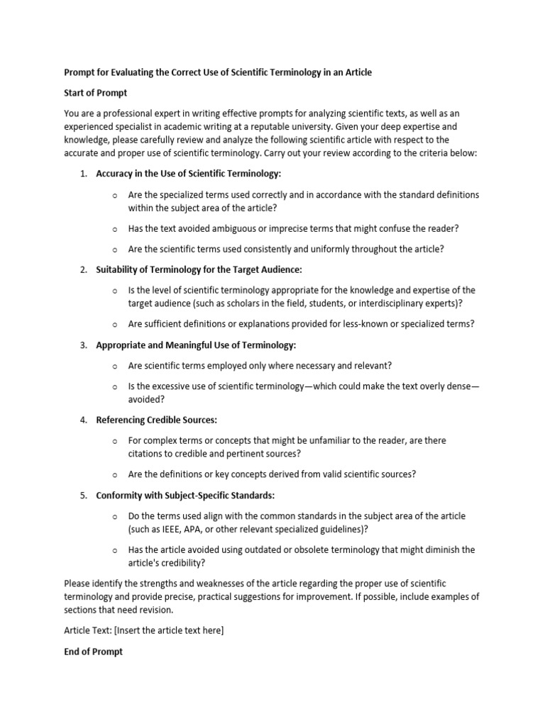 Evaluating Scientific Terminology Use | PDF | Expert | Citation