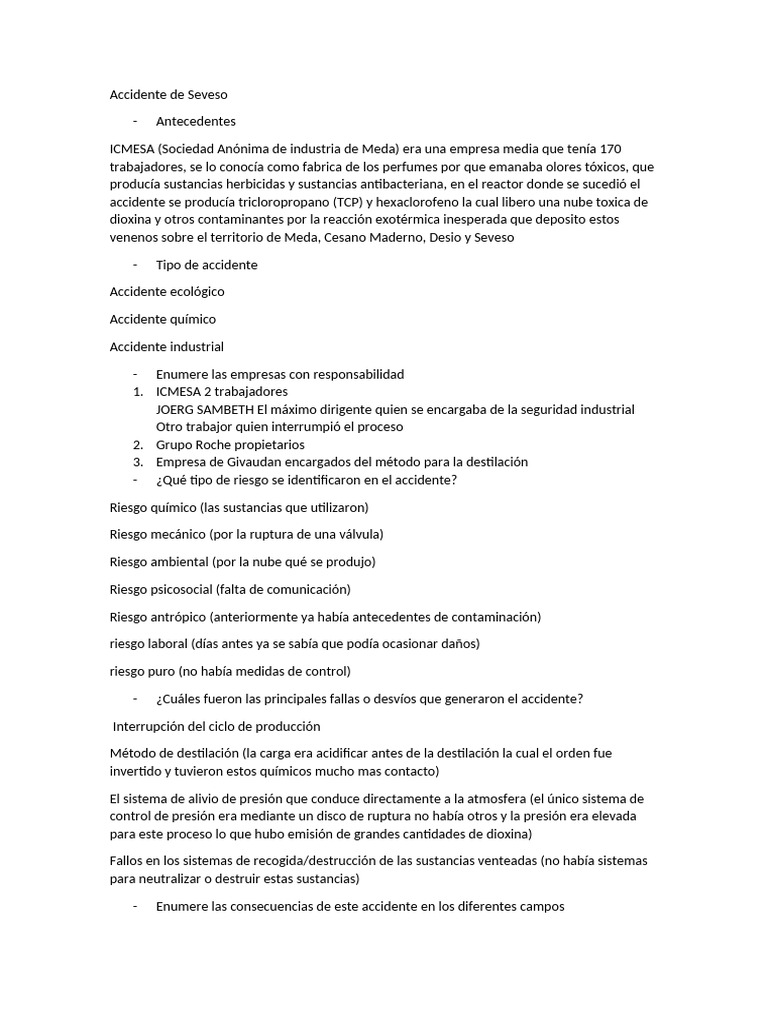 Accidente de Seveso | PDF | Contaminación