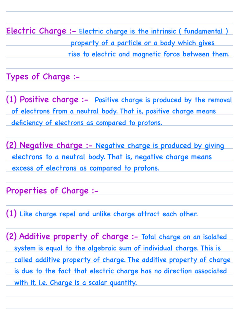 Understanding Electric Charge Basics | PDF | Electric Charge | Electron