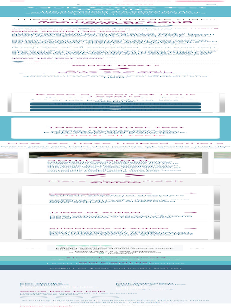 Adult Autism Test Results | PDF | Autism | Neurological Disorders