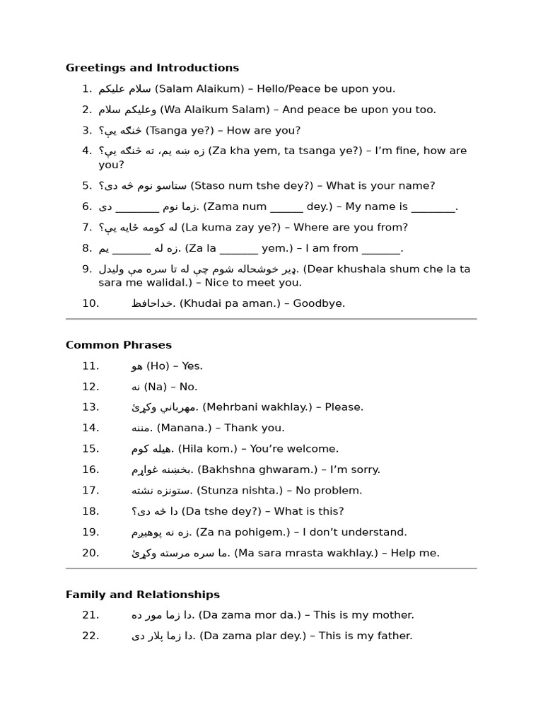 PASHTO | PDF