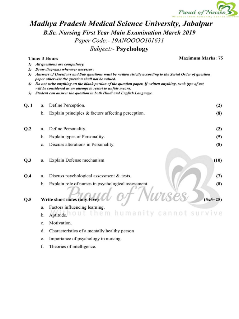 MPMSU 2019 B.Sc1st Psychology Proud | PDF