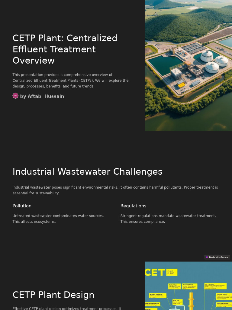 CETP Plant Centralized Effluent Treatment Overview | PDF | Sewage ...