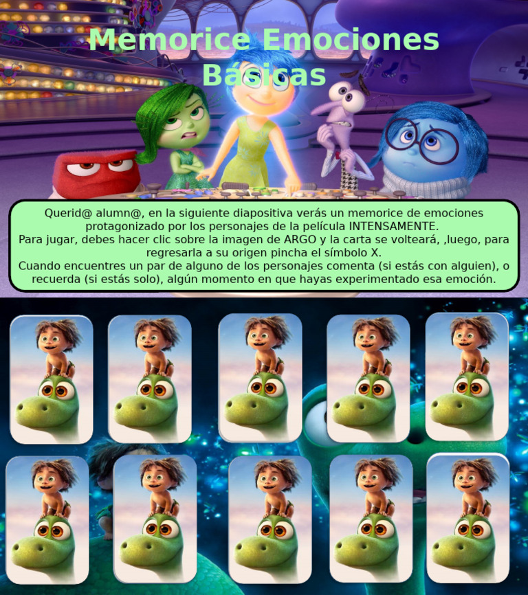 Memorice Interactivo Emociones Básicas | PDF