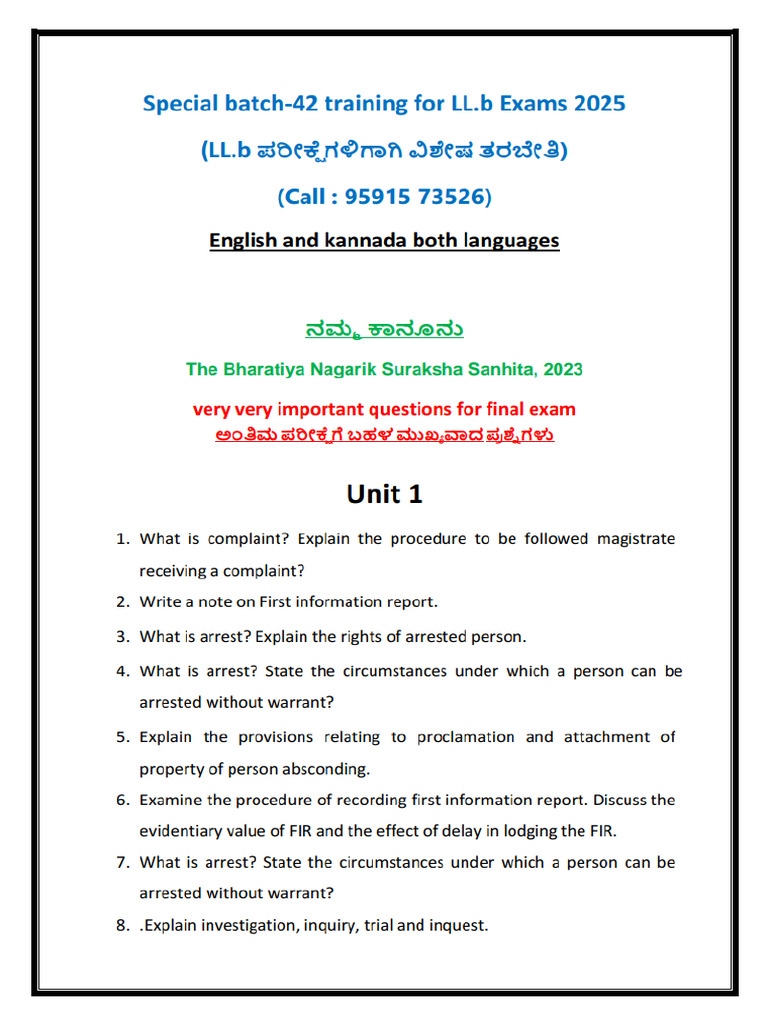 BNSS Important | PDF
