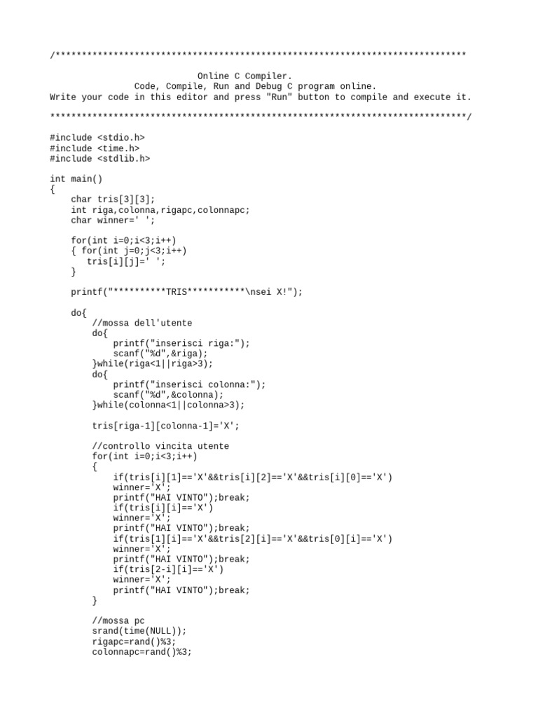 TRIS CON CONTROLLI | PDF