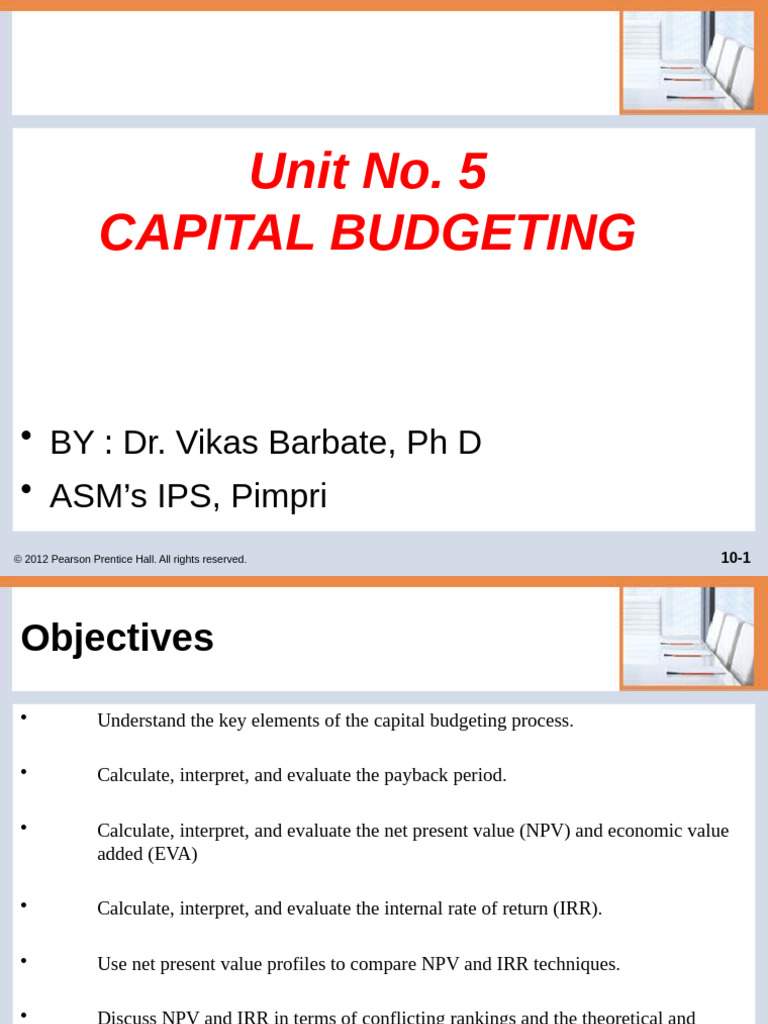 202 FM Unit 5-Capital Expenditure Planning and Control -Capital Budgeting | PDF | Capital ...