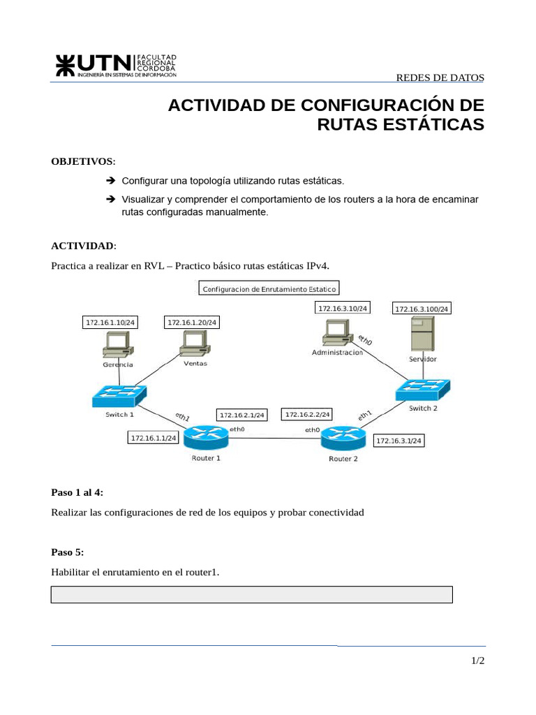 15-Configuración de Rutas Estáticas - Figueroa 91648 | PDF