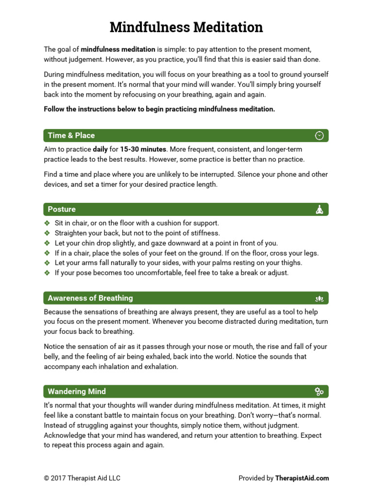 How To Practice Mindfulness Meditation | PDF