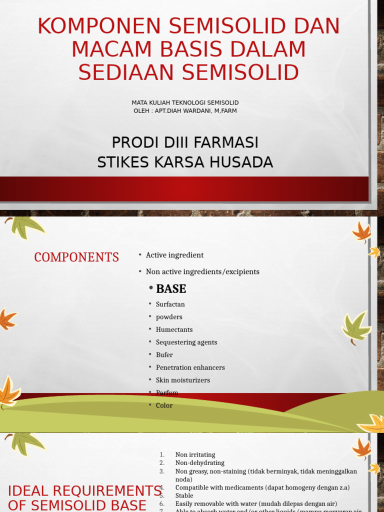 Pertemuan 2- Macam-macam Basis Semisolid | PDF