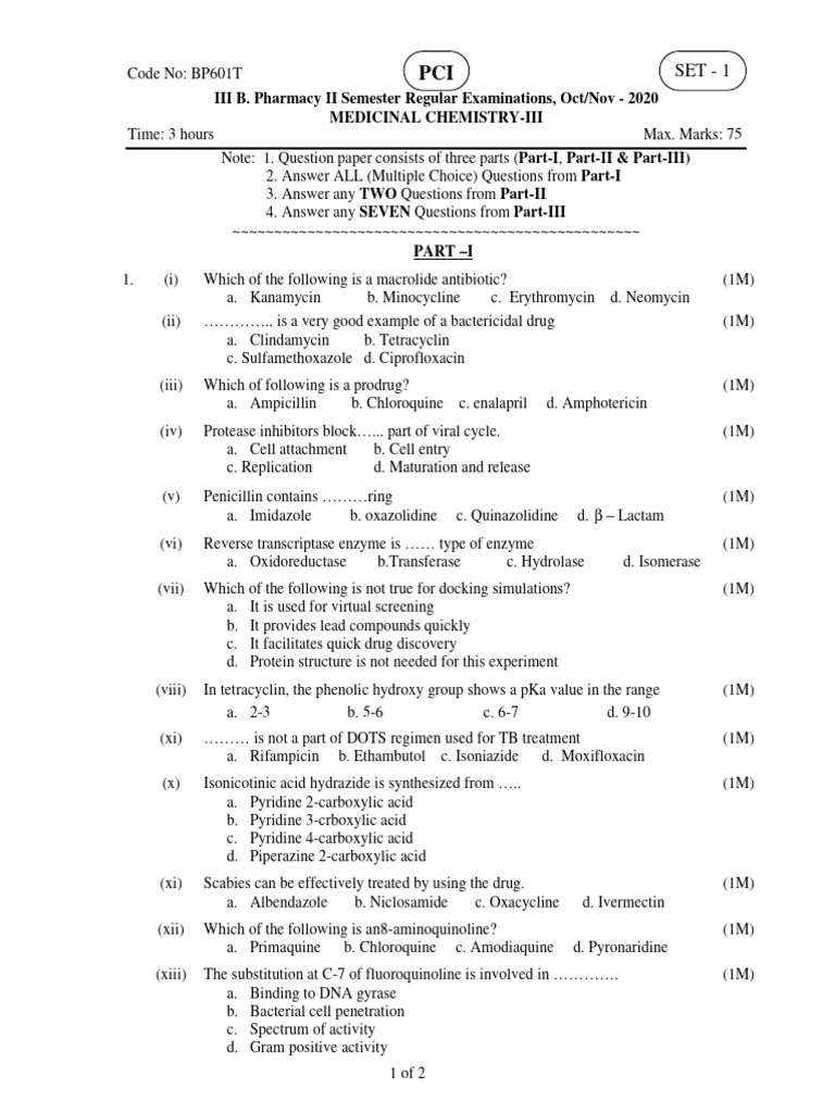 Penicillin and Medicinal Chemistry Exam | PDF | Penicillin | Drugs