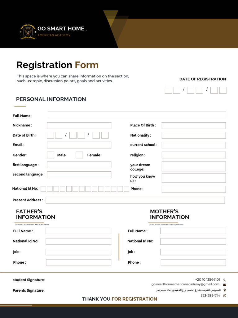 Go Smart Registration Form | PDF