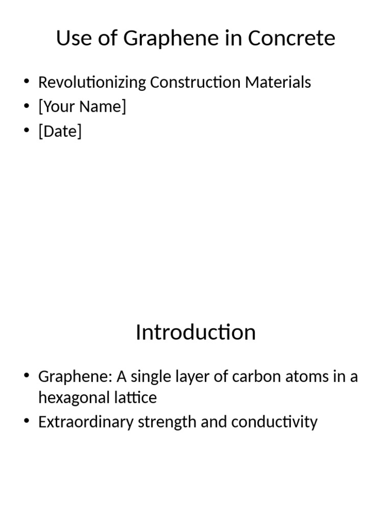Use of Graphene in Concrete With Images | PDF