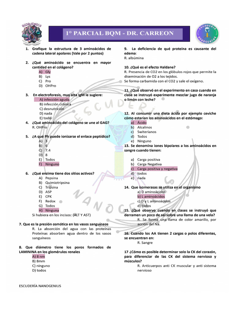 1er Parcial 2024 Dr. Carreon | PDF