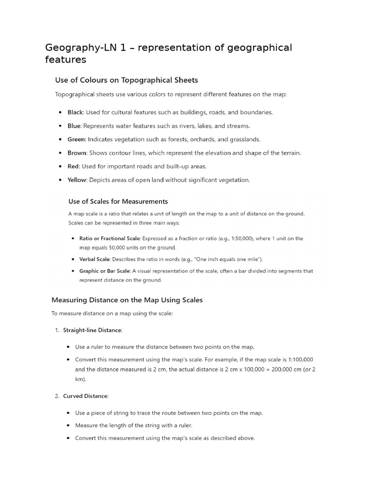 geo-representation of geographical features(grade7) | PDF