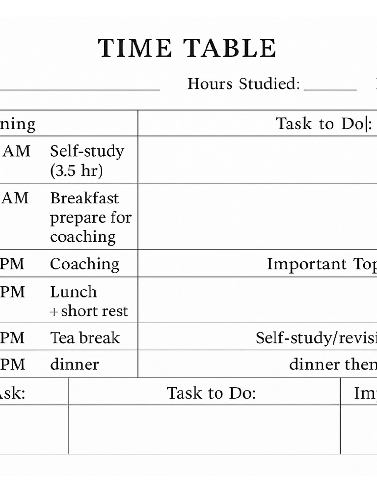Final Timetable | PDF