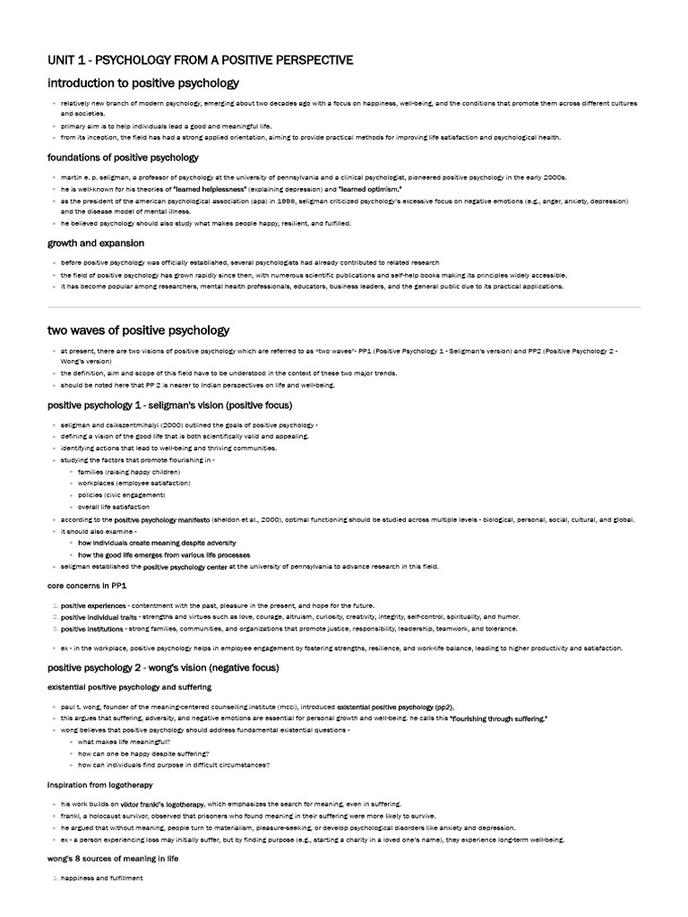 Psychology From A Positive Perspective | PDF | Positive Psychology ...