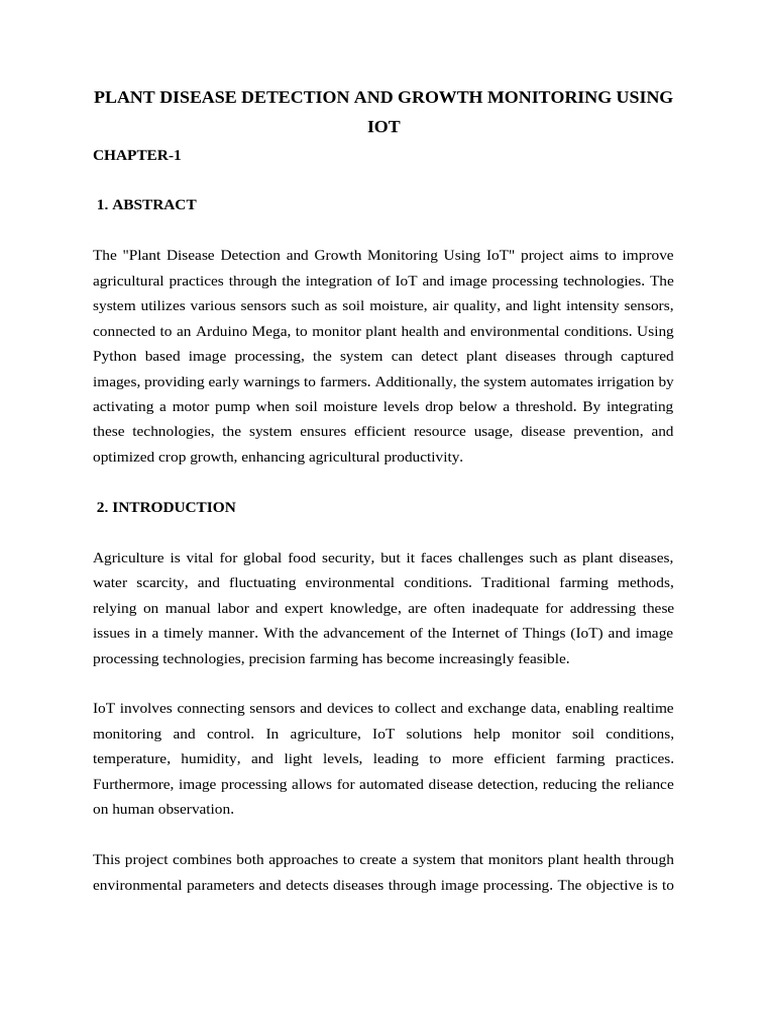 2K25 Rep Plant Disease Detection and Growth Monitoring Using Iot | PDF | Internet Of Things ...