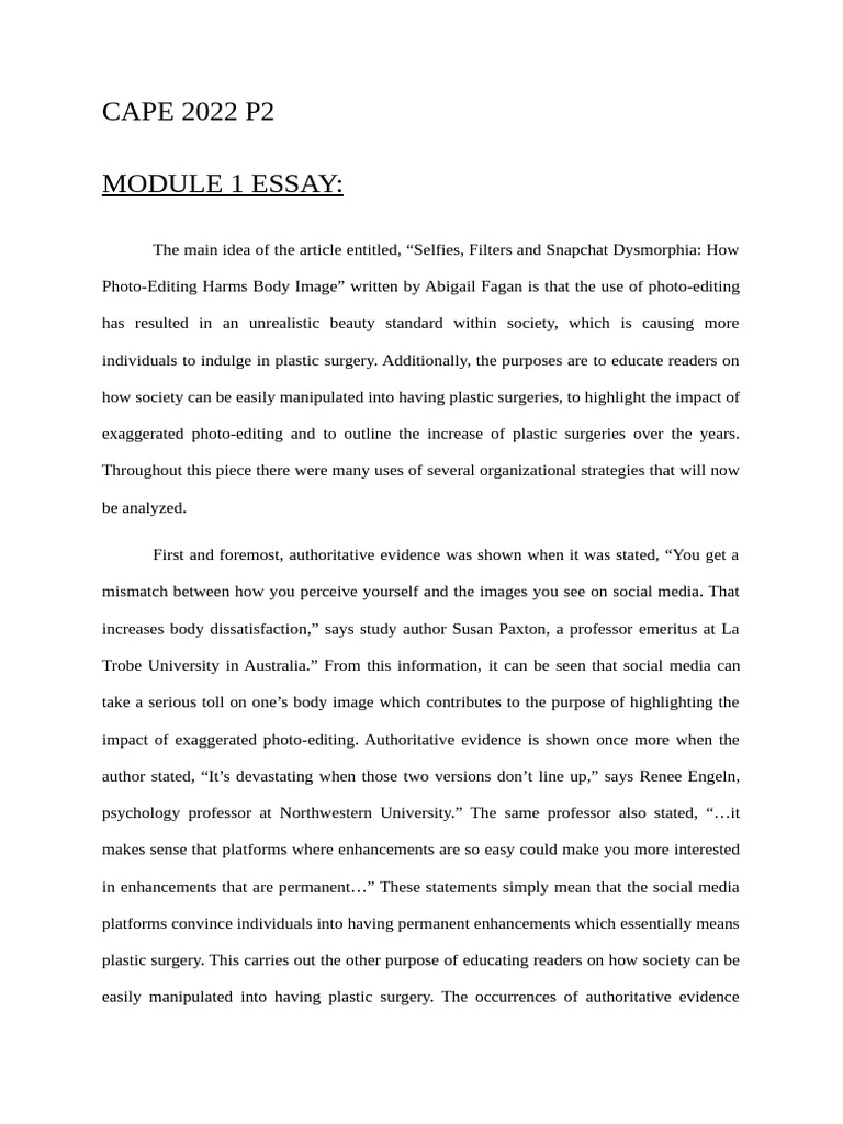 CAPE 2022 P2 mod 1 and 2 | PDF | Nonverbal Communication | Human Communication