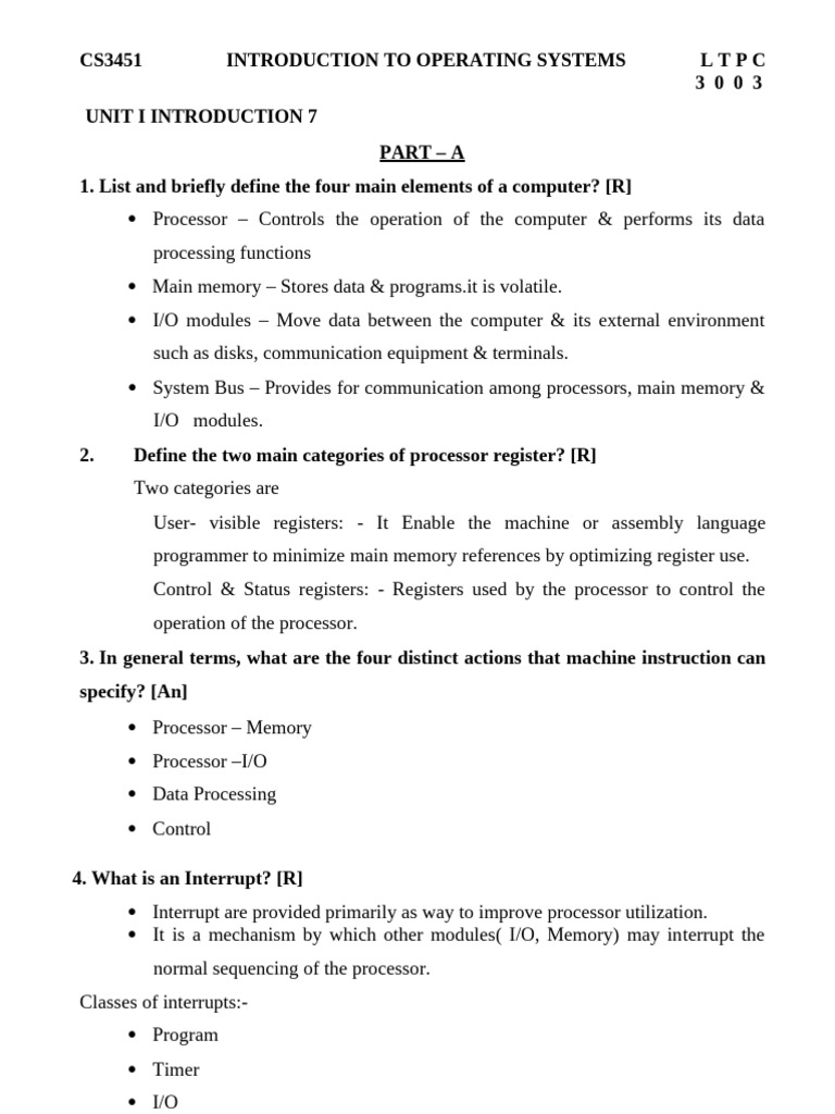 CS3451-IOS MSM | PDF | Process (Computing) | Operating System