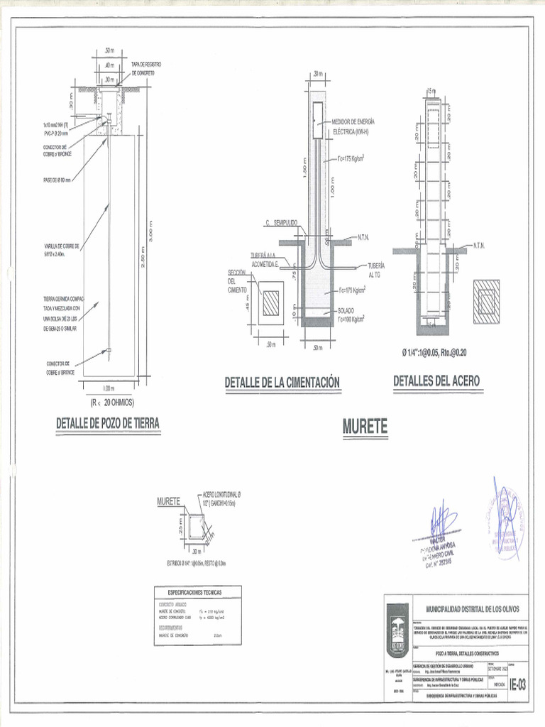 6.3 Plano Pozo A Tierra Detalles Constructivos | PDF