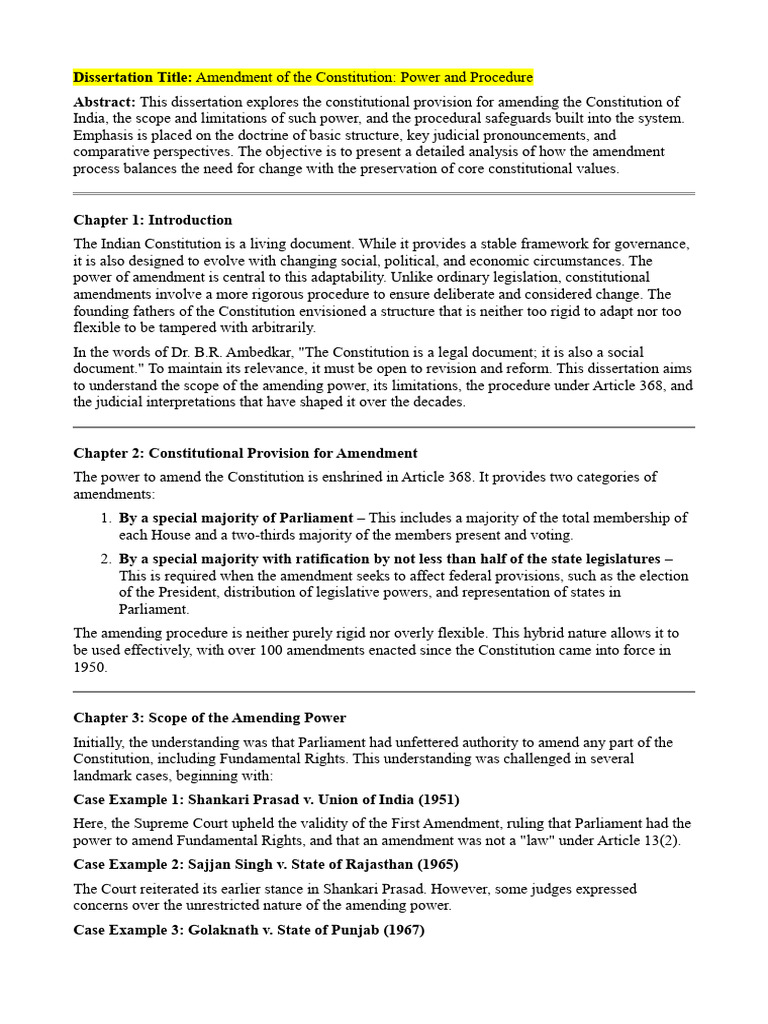 Amendment of The Constitution | PDF | Constitutional Amendment | Separation Of Powers