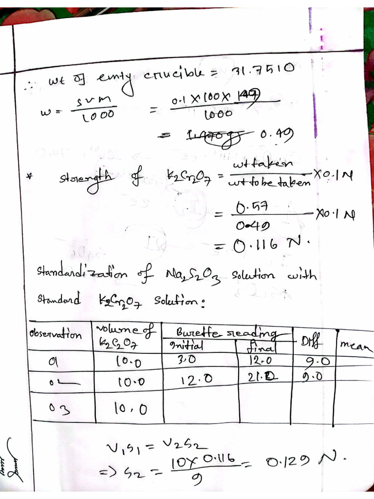 Inorganic Lab Data | PDF