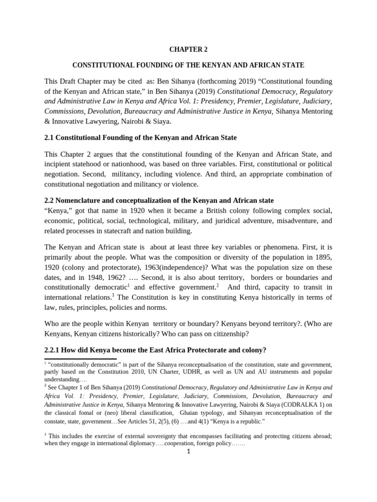 Constitutional Founding of The Kenyan and African State | PDF | Kenya ...
