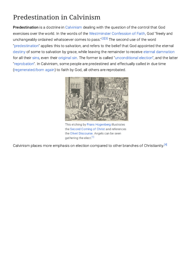 Calvinism's Doctrine of Predestination | PDF | Predestination | Theology