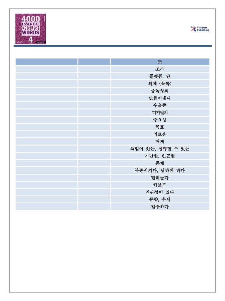 4000EEW4 - Word Test - KOR - AK | PDF