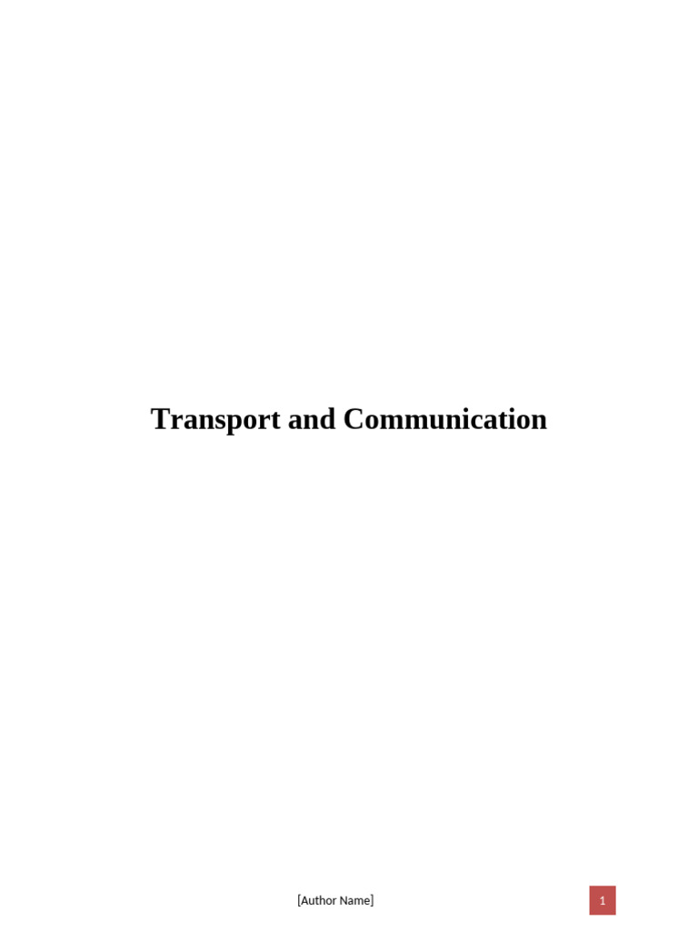 Transport and Communication | PDF | Transport | Containerization