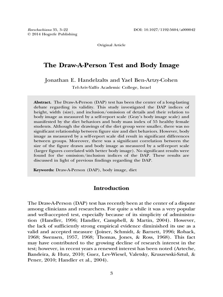 Draw-A-Person Test and Body Image Insights | PDF | Body Image | Body ...