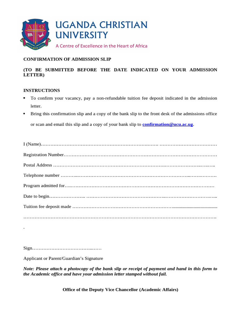 Confirmation Form | PDF