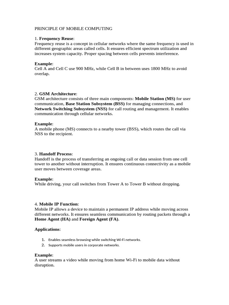 Principle of Mobile Computing | PDF | Cellular Network | Multiplexing