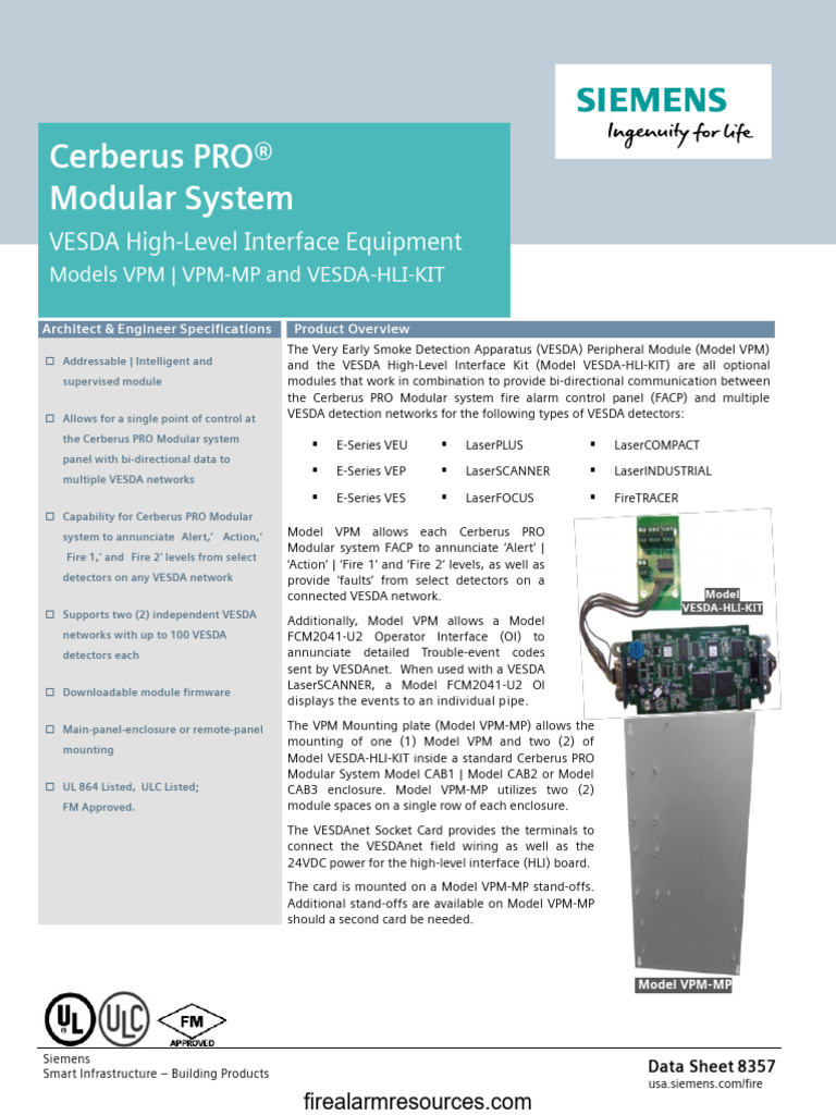 Siemens Vpm Vpm Mp and Vesda Hli Kit High Level Interface Equipment ...