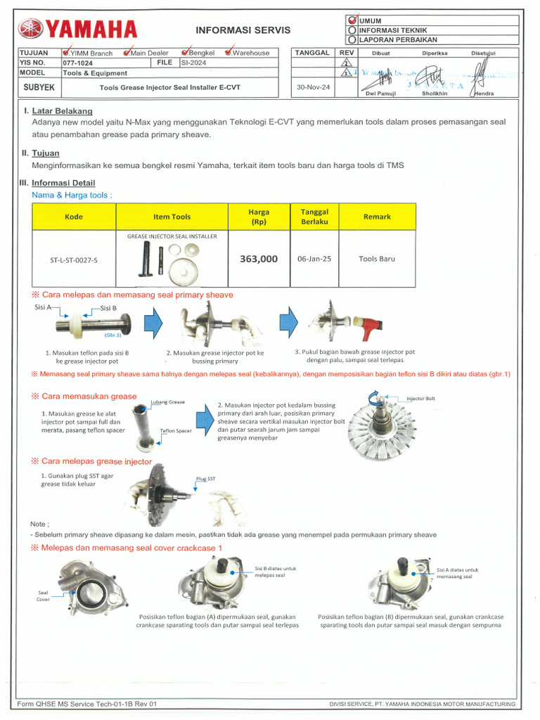 SI - Grease Injector Seal Installer E-CVT | PDF
