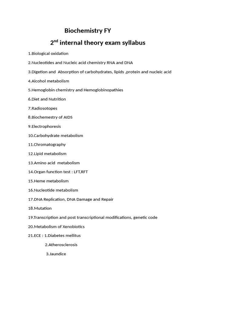 2nd Internal Exam Syllabus | PDF
