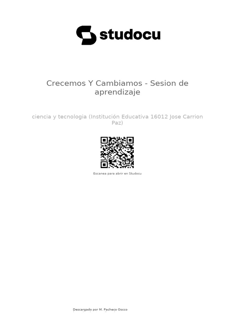 Crecemos y Cambiamos Sesion de Aprendizaje | PDF | Aprendizaje | Evaluación
