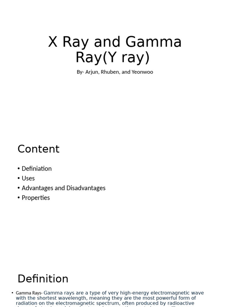 X Rays vs. Gamma Rays: Key Differences | PDF