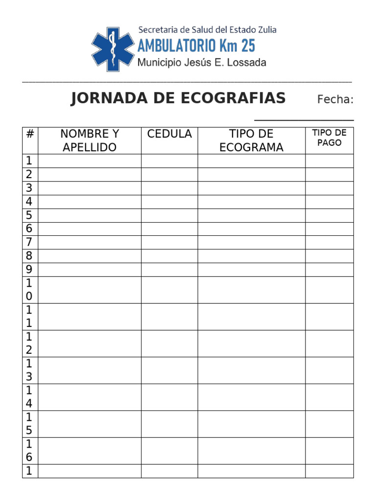 Lista para Ecogramas | PDF