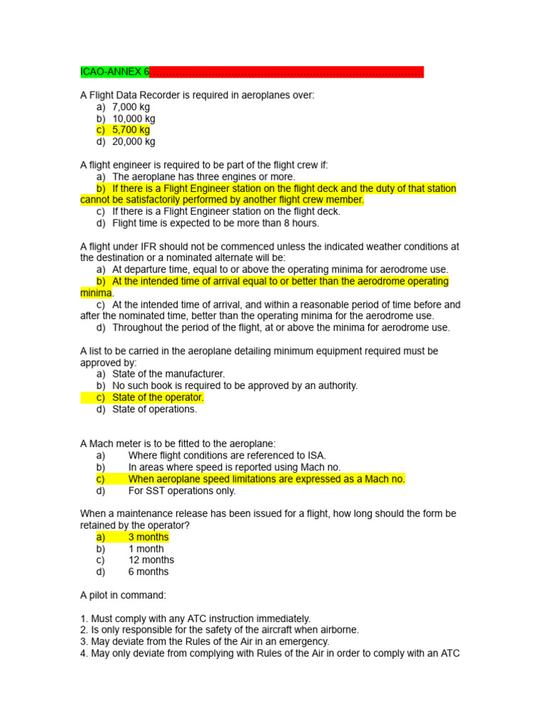 OPS Mocks .Docx | PDF | Instrument Flight Rules | Aerospace