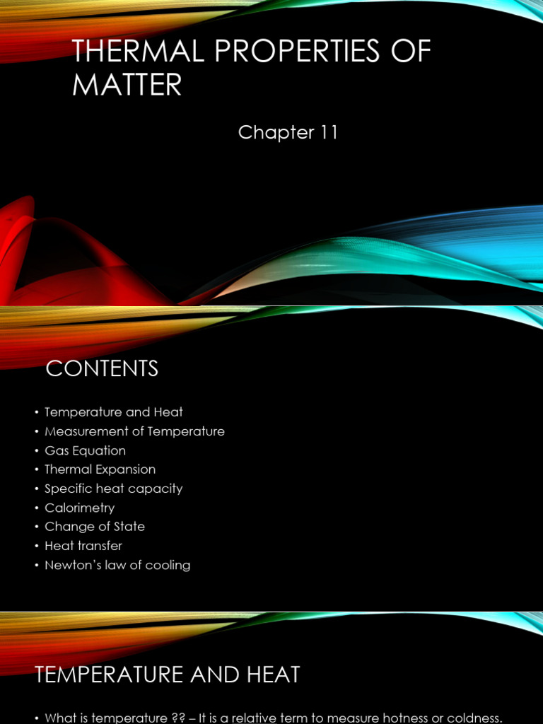 ch11 Thermal Prop of Matter | PDF | Heat | Temperature