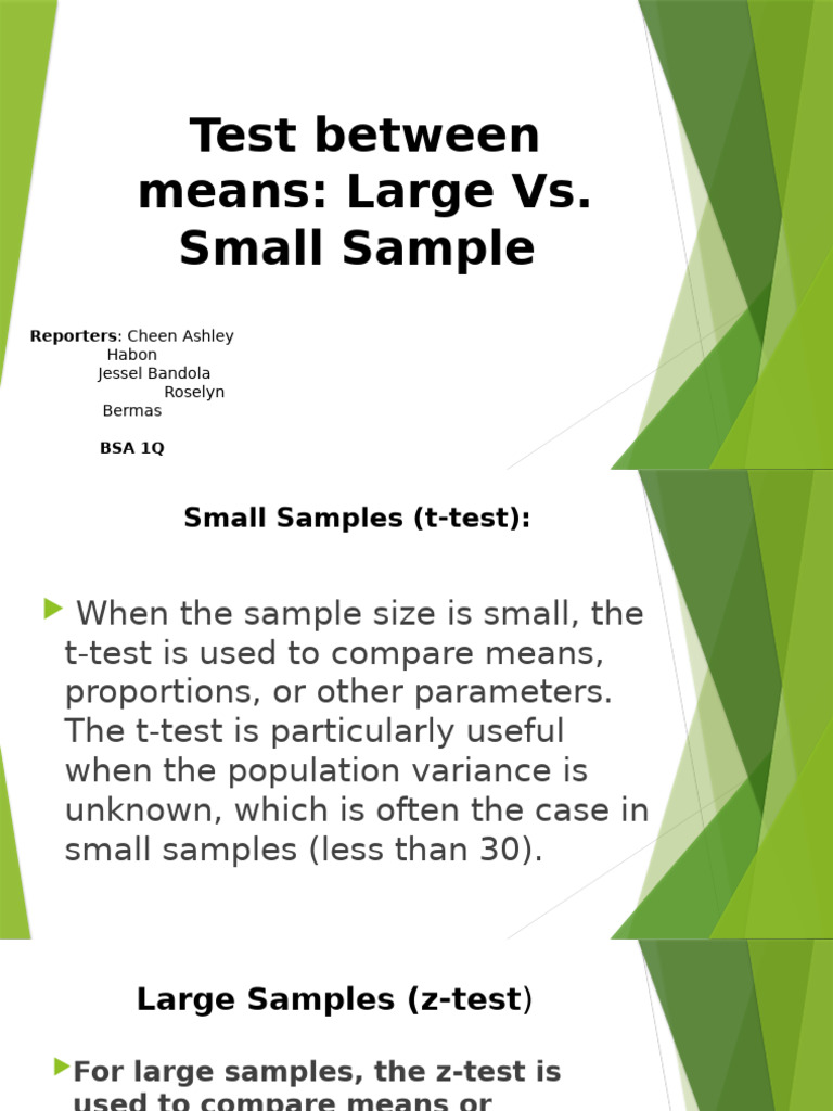 Test Between Means | PDF