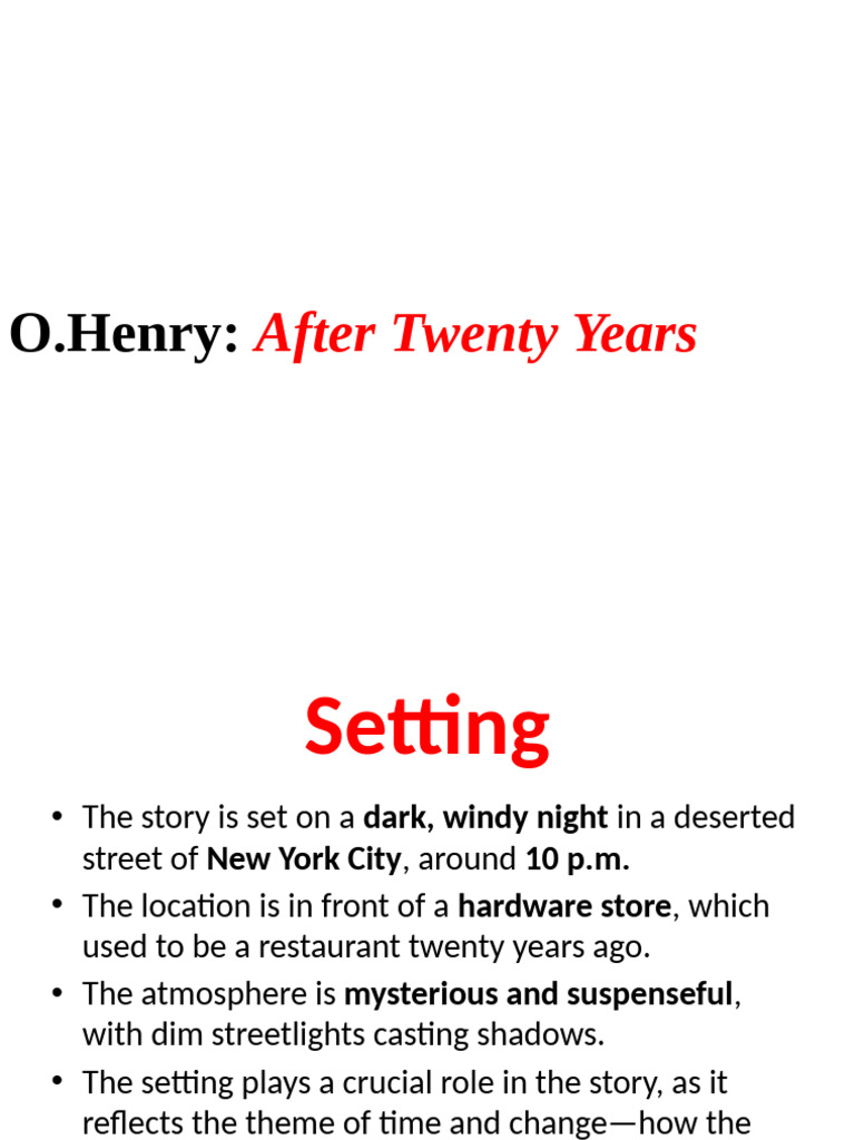 After Twenty Years | PDF | Irony | Destiny