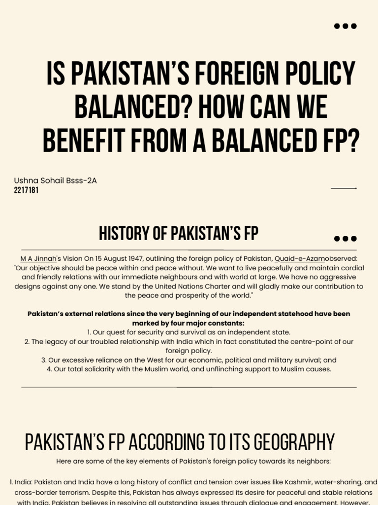 Pakistan's Foreign Policy Analysis | PDF | Pakistan | Organisation Of ...