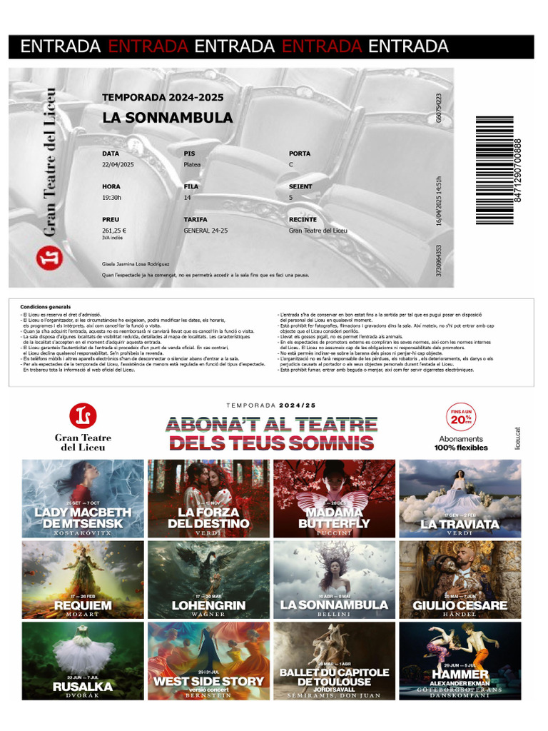 La Sonnambula Pl01 Platea 44410 | PDF