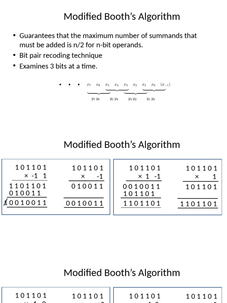Modified Booth Multiplication Explained | PDF | Multiplication | Algorithms And Data Structures