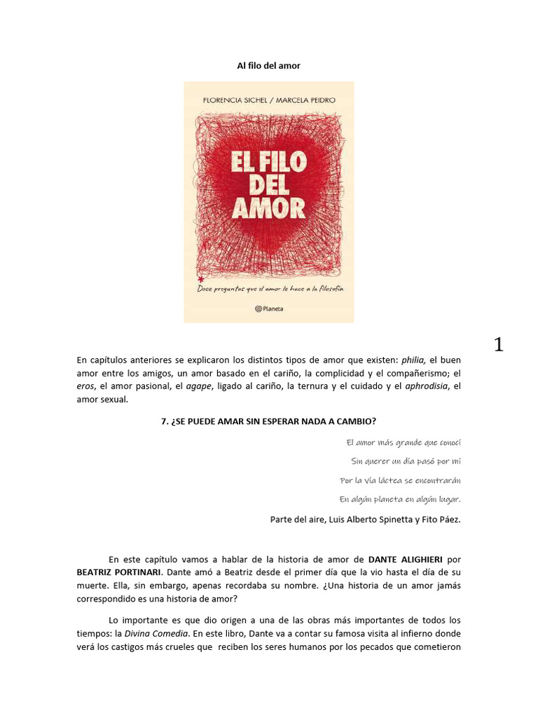 05 - Al Filo Del Amor | PDF | Amor | Dante Alighieri
