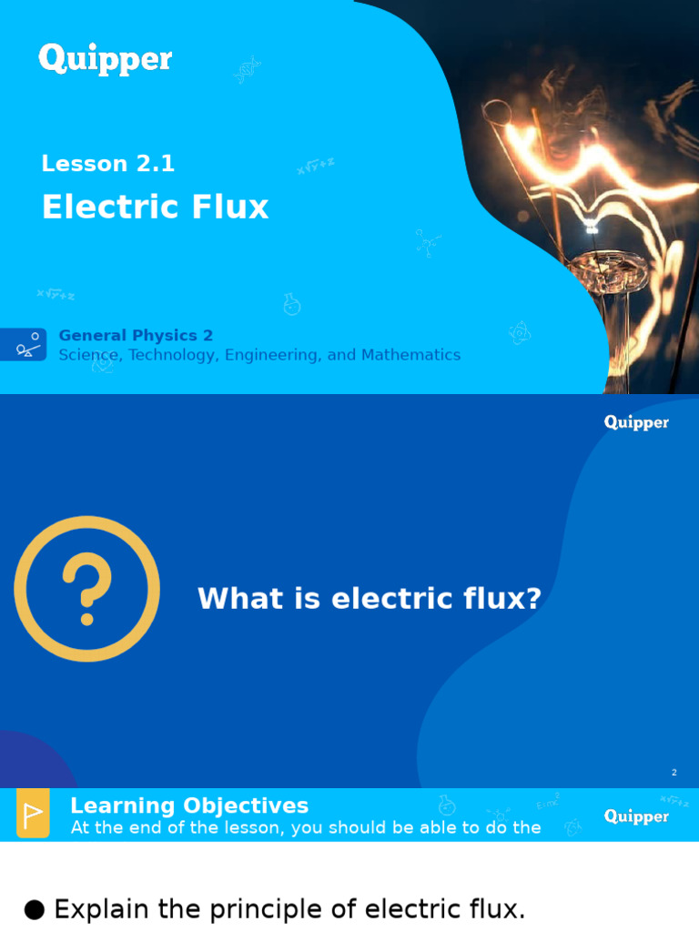 Lesson 1 Electric Flux | PDF | Flux | Electric Field